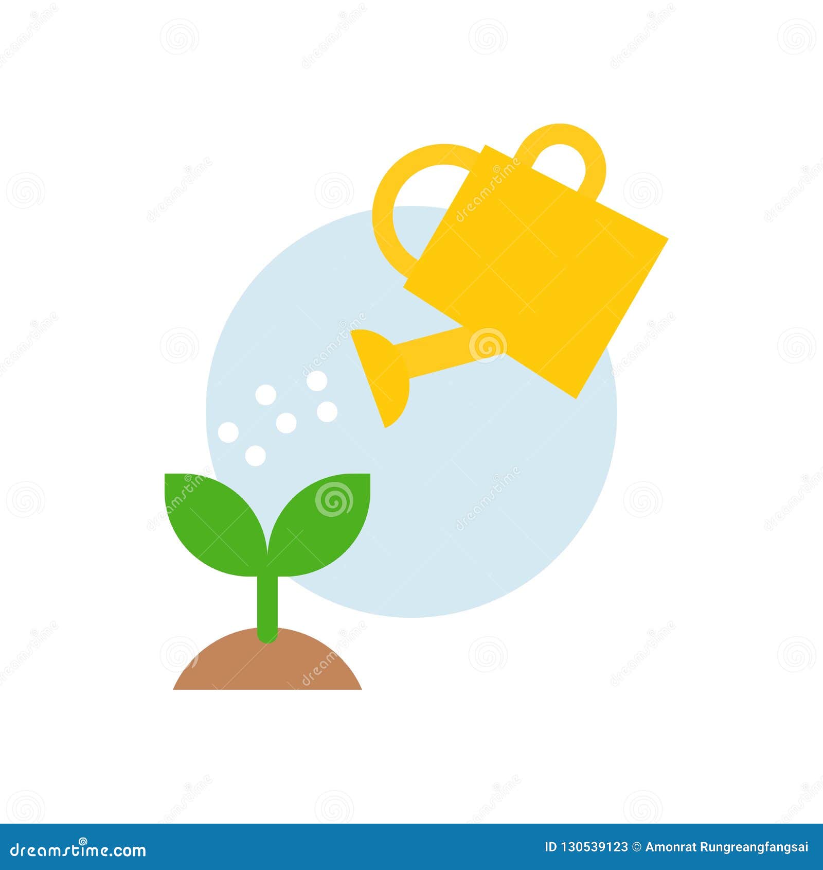 Watering Can Watering Plant Icon, Flat Design Stock Vector ...