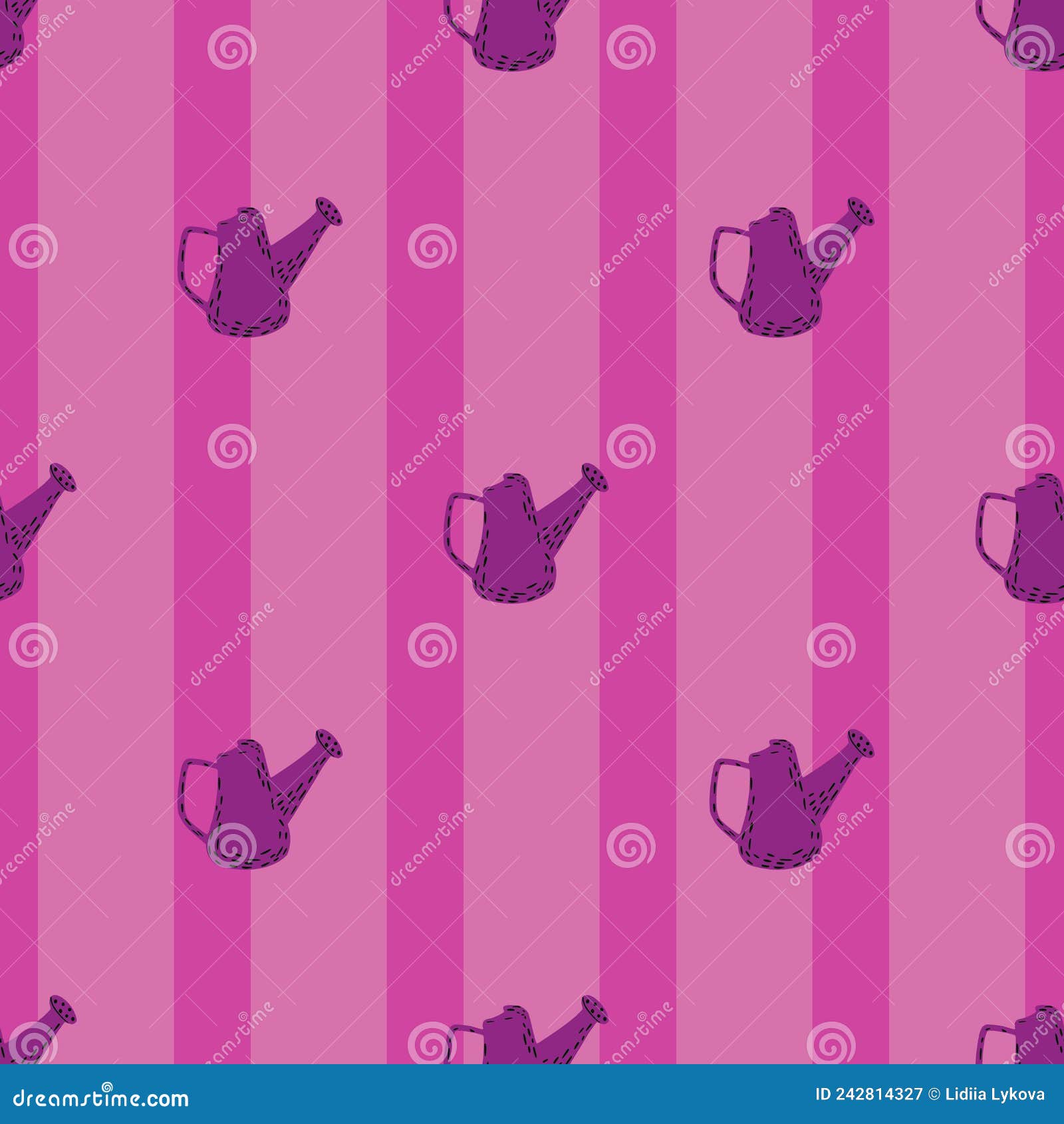 Watering Can Seamless Pattern. Garden Background Stock Vector ...