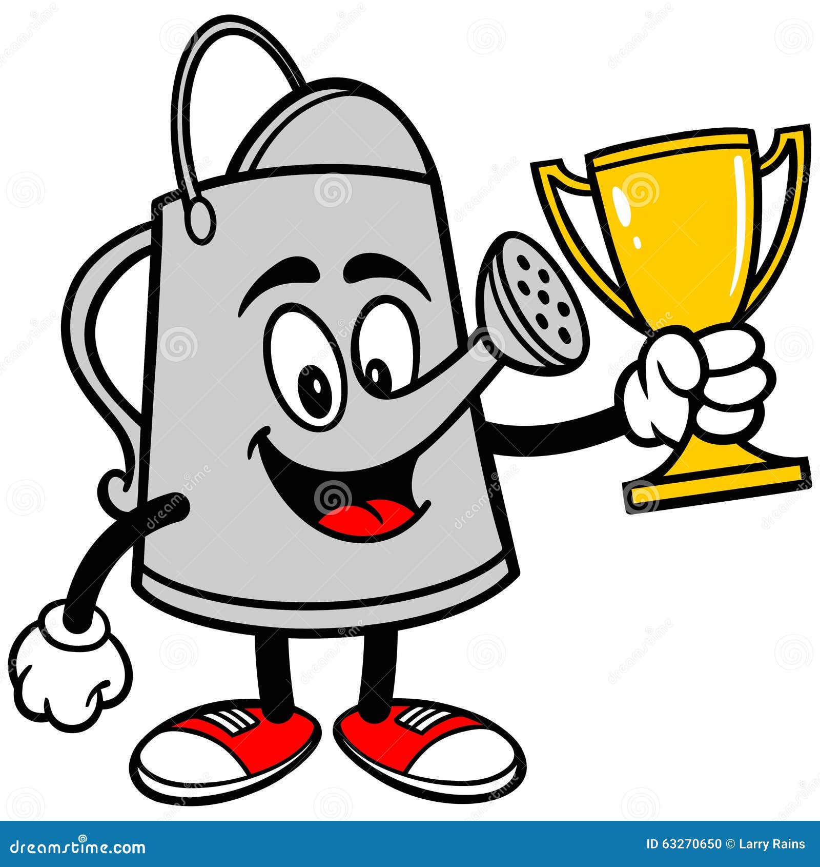 Watering Can with a Trophy stock vector. Illustration of winning - 63270650