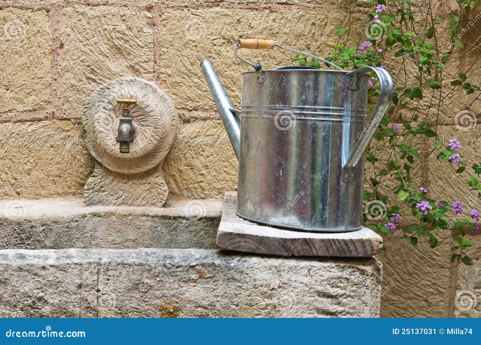 Watering can on washhouse. stock image. Image of launder - 25137031