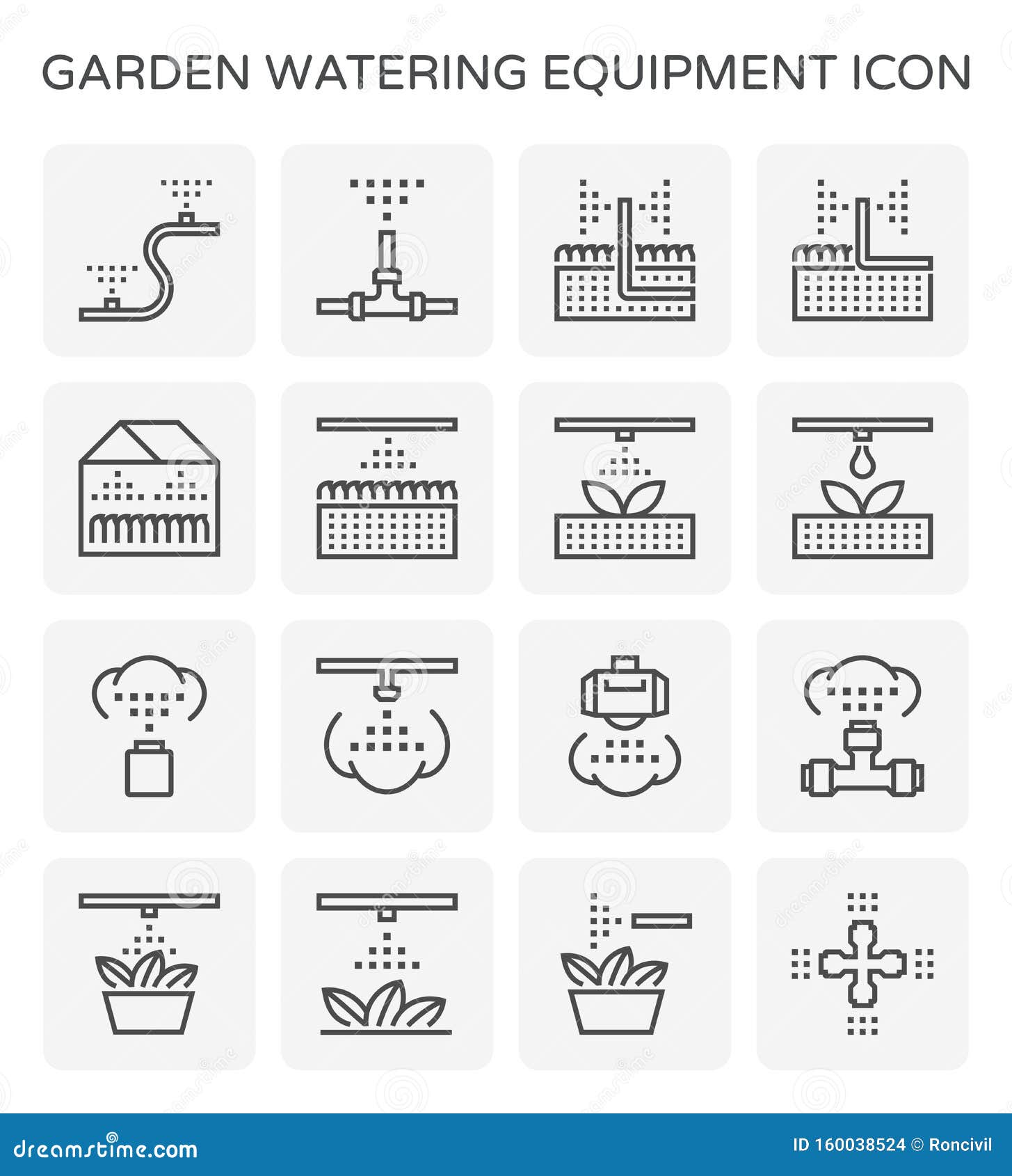 Watering equipment icon stock vector. Illustration of lawn - 160038524