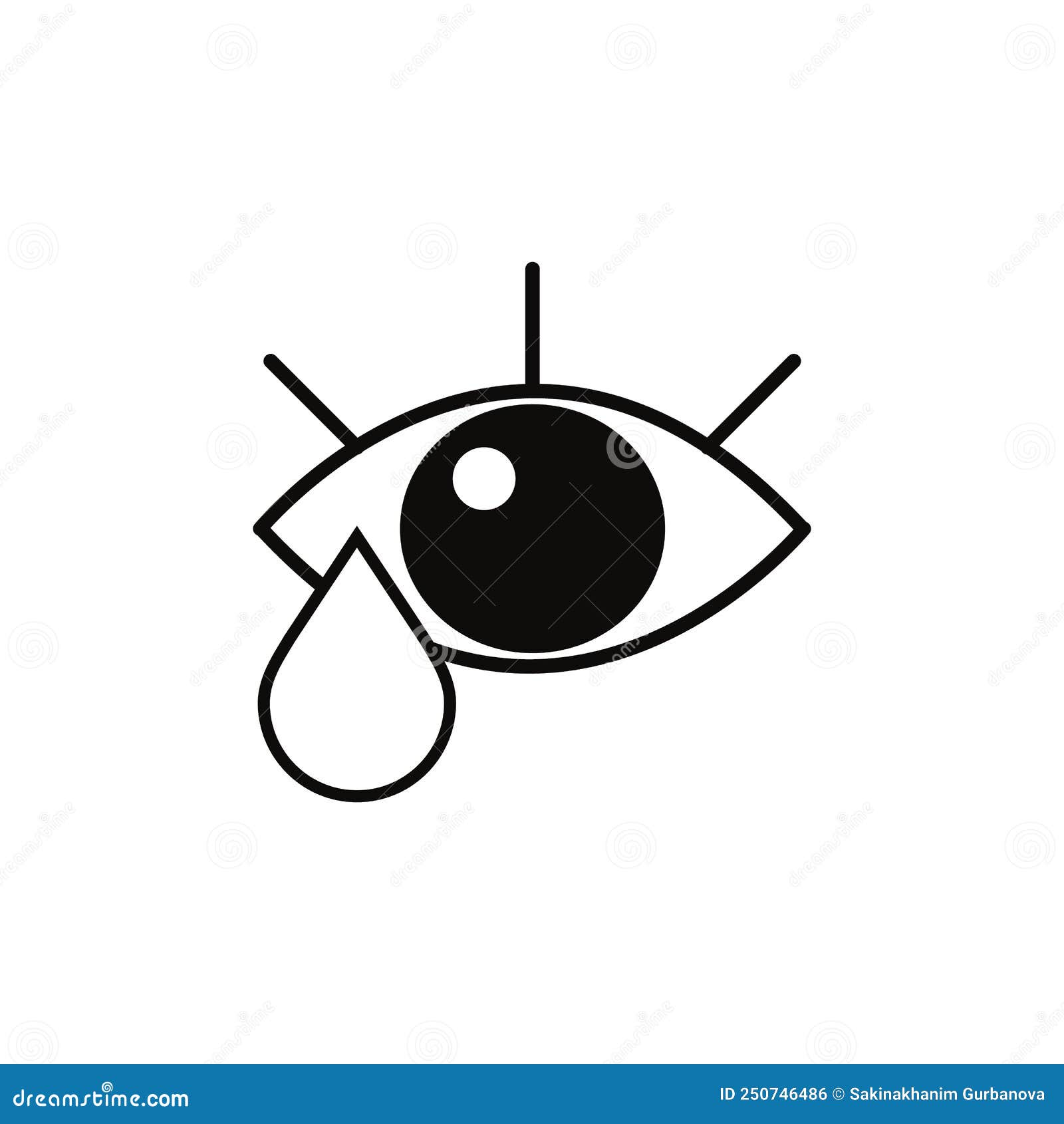 Crying Icon Vector Isolated On White Background, Crying Sign ...