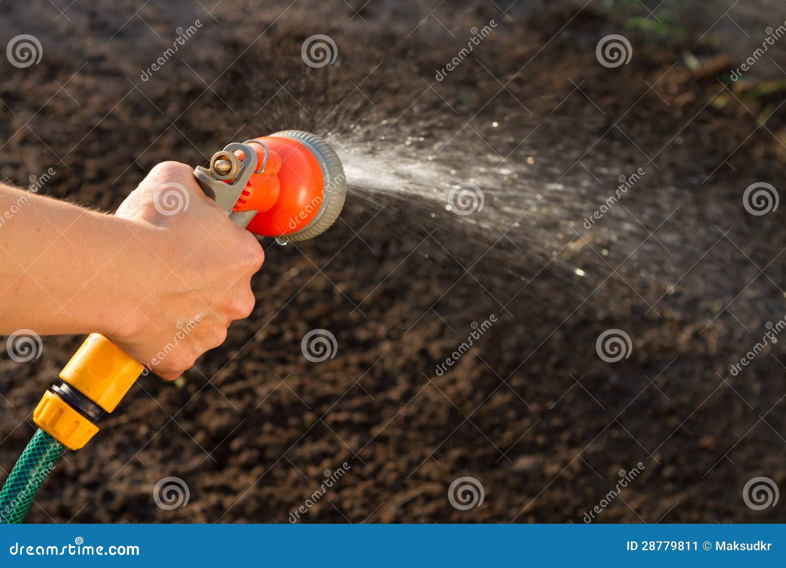 Watering the ground stock image. Image of equipment, nature - 28779811