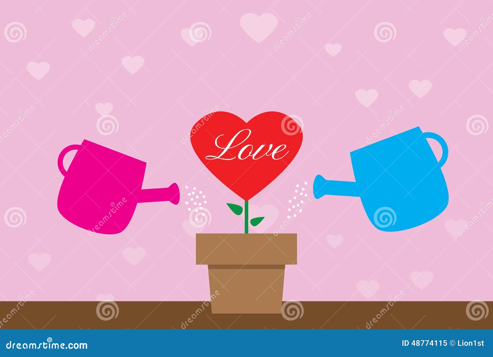Watering Heart Tree stock vector. Illustration of word - 48774115
