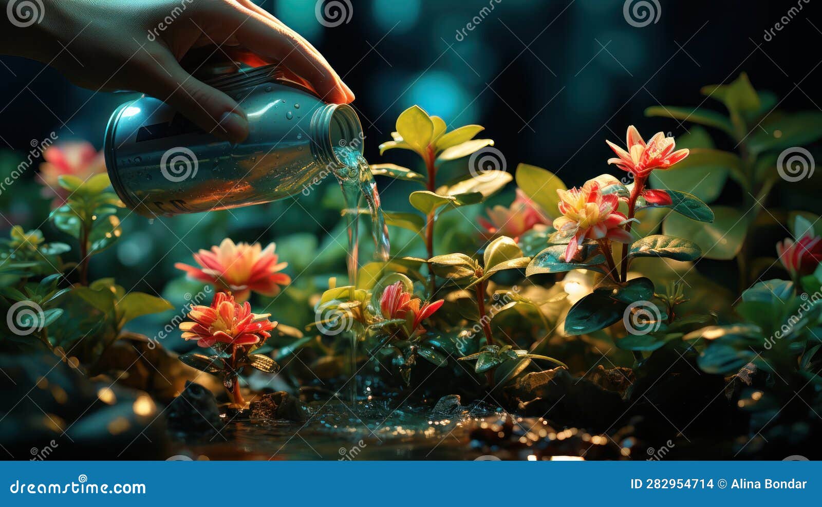 Watering Life: Responsible Water Usage. Created with Generative AI ...