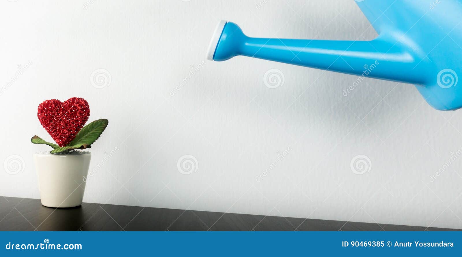 Watering Love Heart Flower Pot for Relationship Stock Image - Image of ...