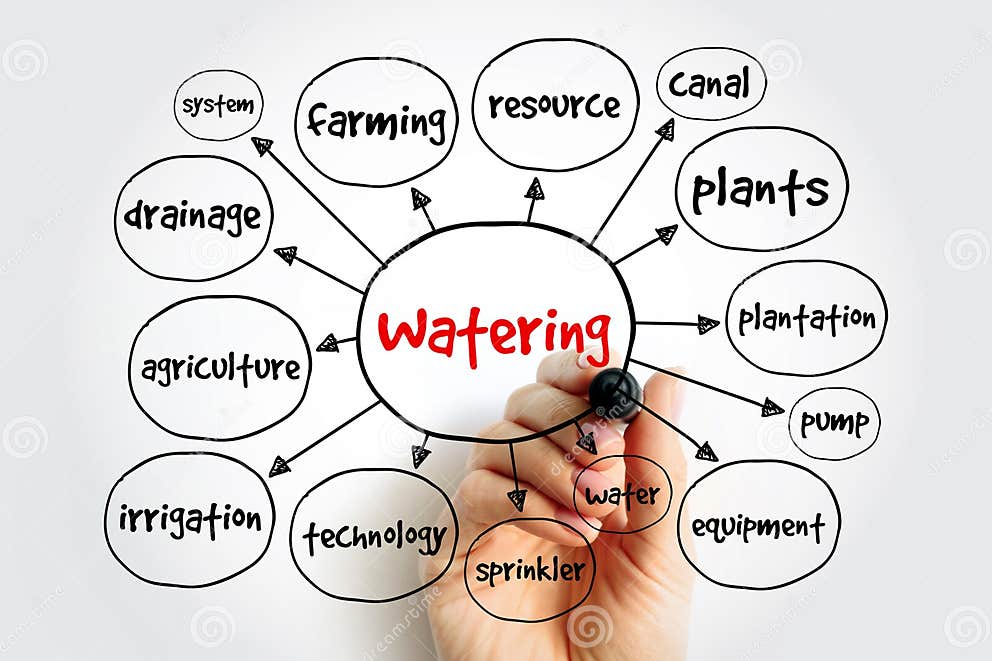 Watering Mind Map, Concept for Presentations and Reports Stock Image ...