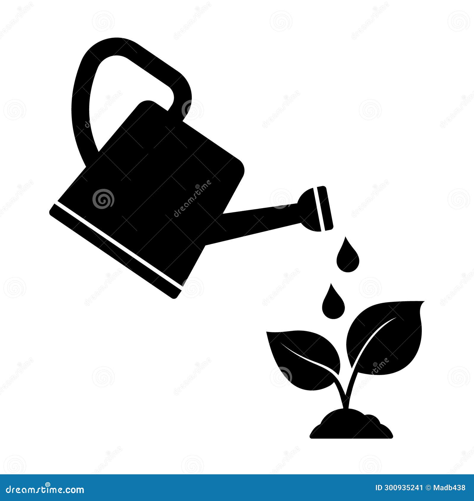 Watering Plant Icon Design in Flat Style. Stock Vector - Illustration ...