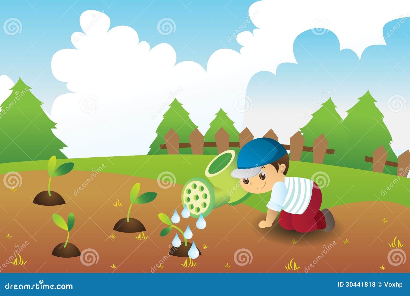 Watering in spring stock vector. Illustration of nature - 30441818