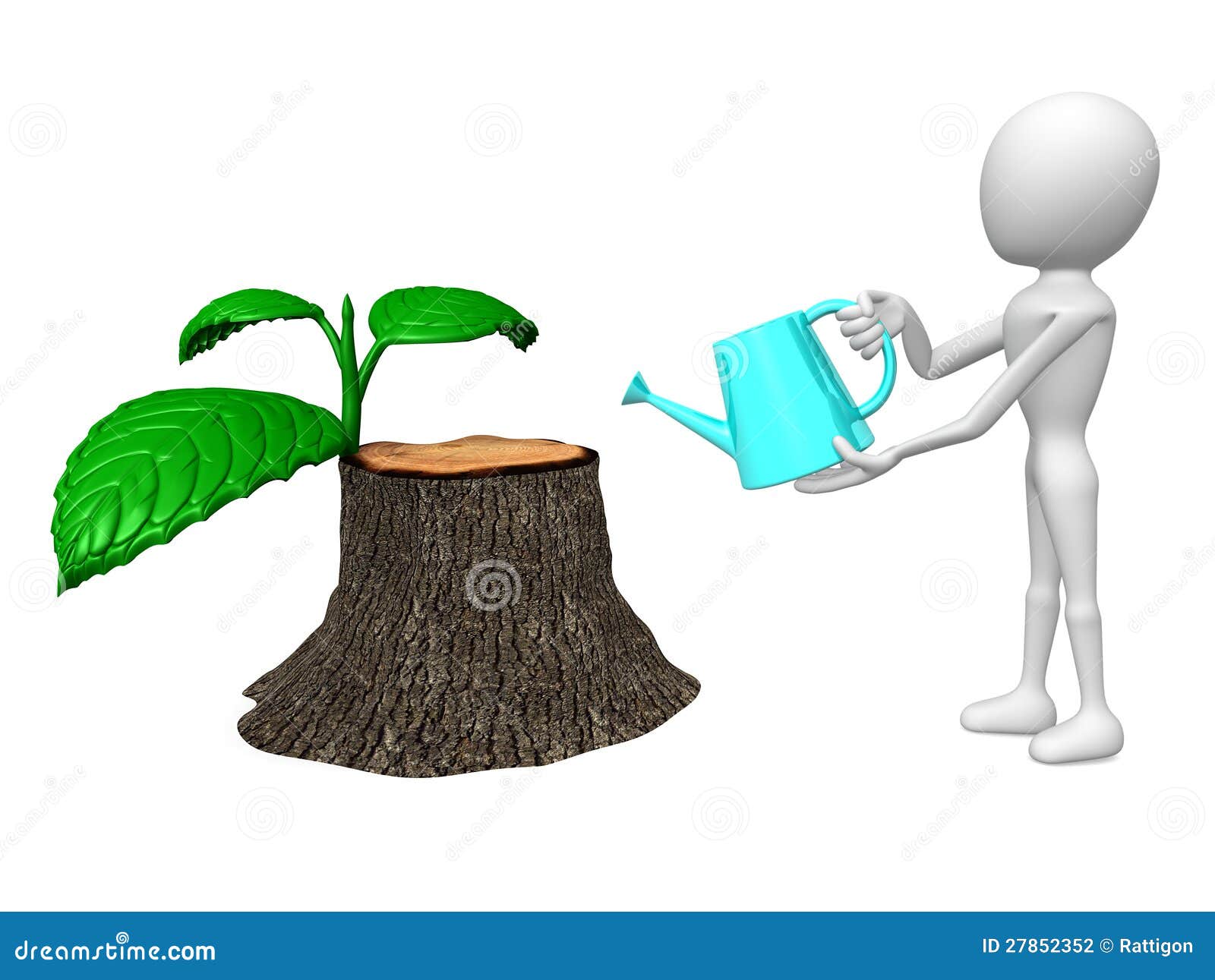 Plant Reborn On Tree Stub Roots. Stock Illustration | CartoonDealer.com ...