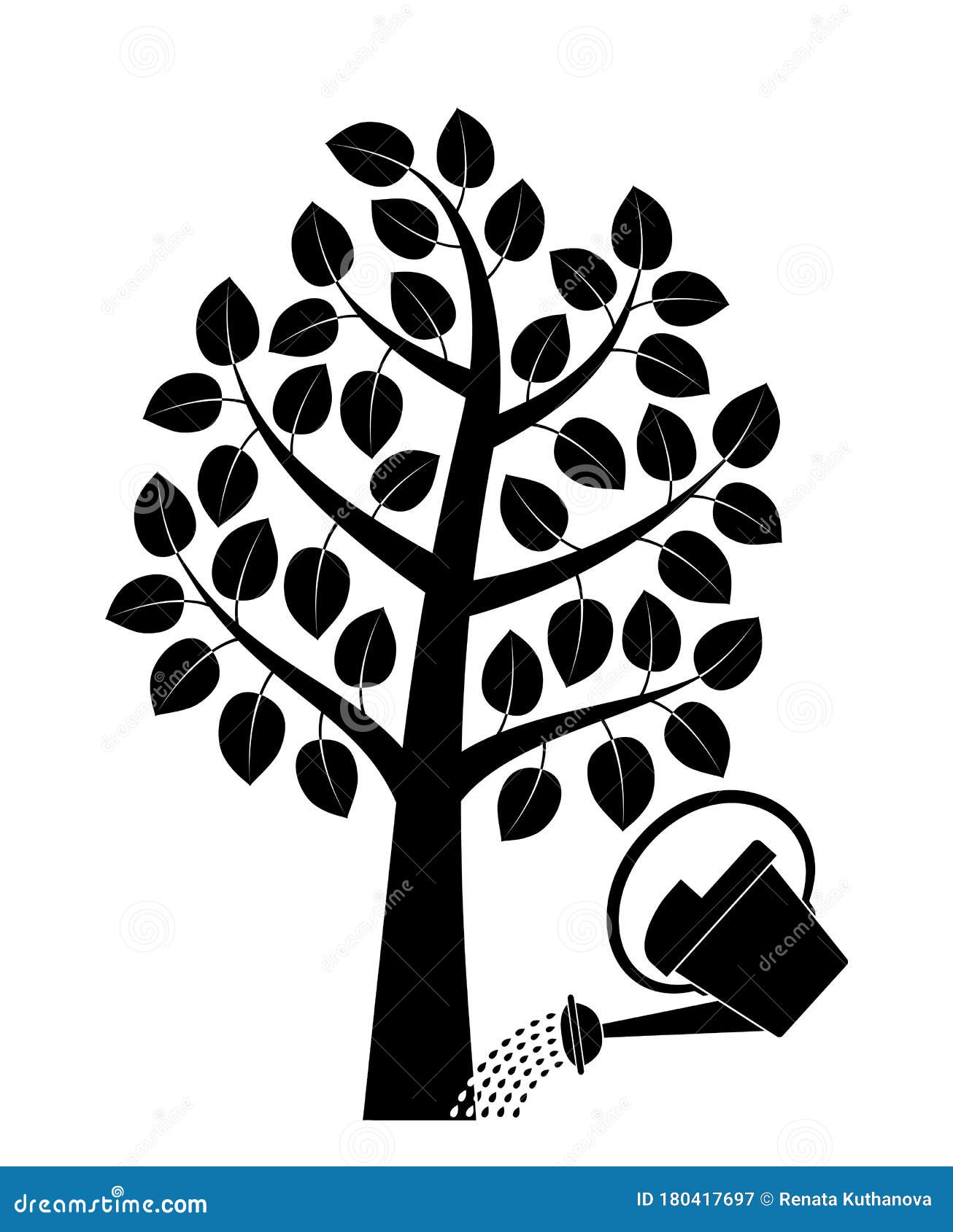 Watering Can With Tree Life Cycle Vector | CartoonDealer.com #45364180