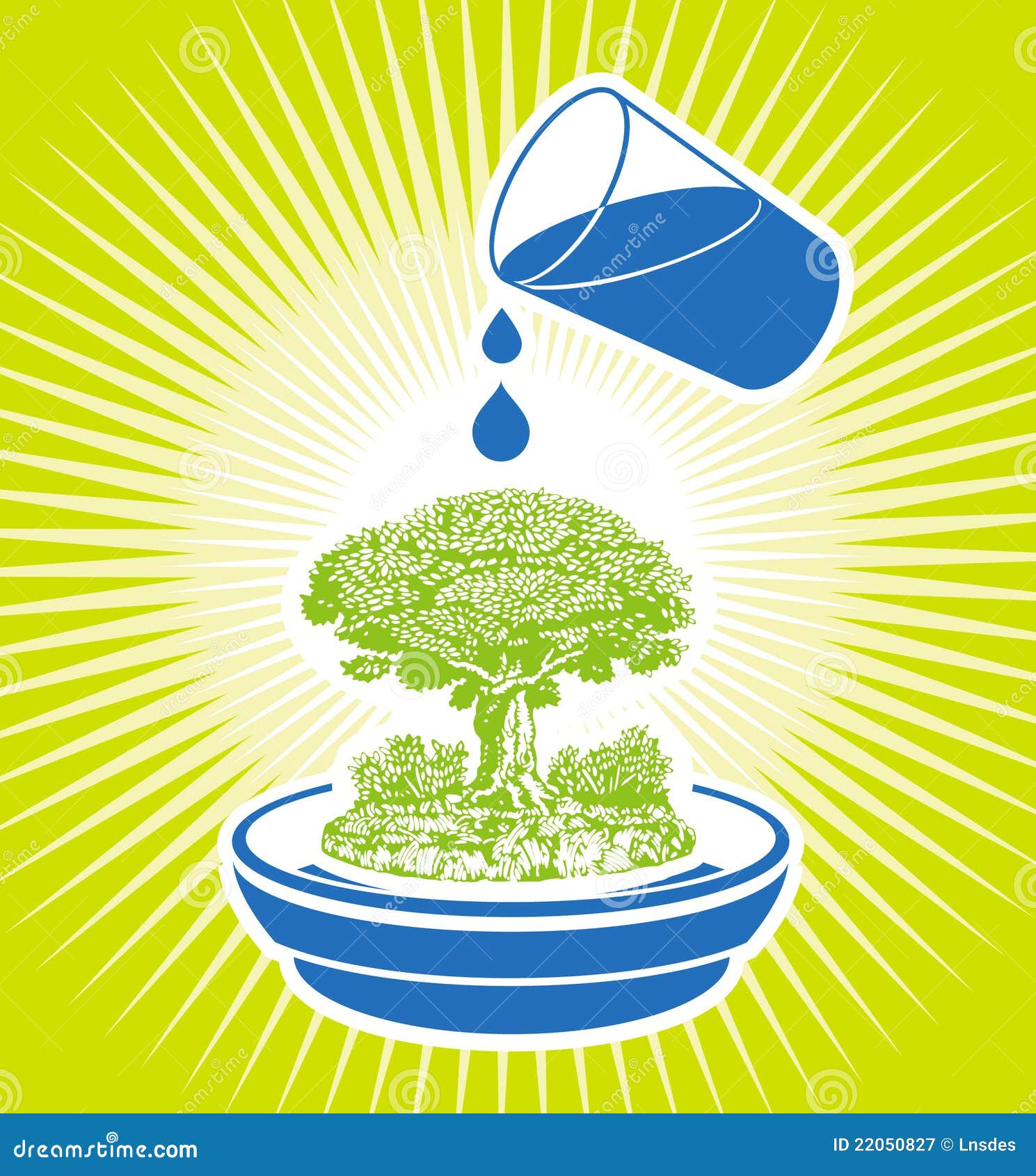 Watering tree stock vector. Illustration of growth, drop - 22050827