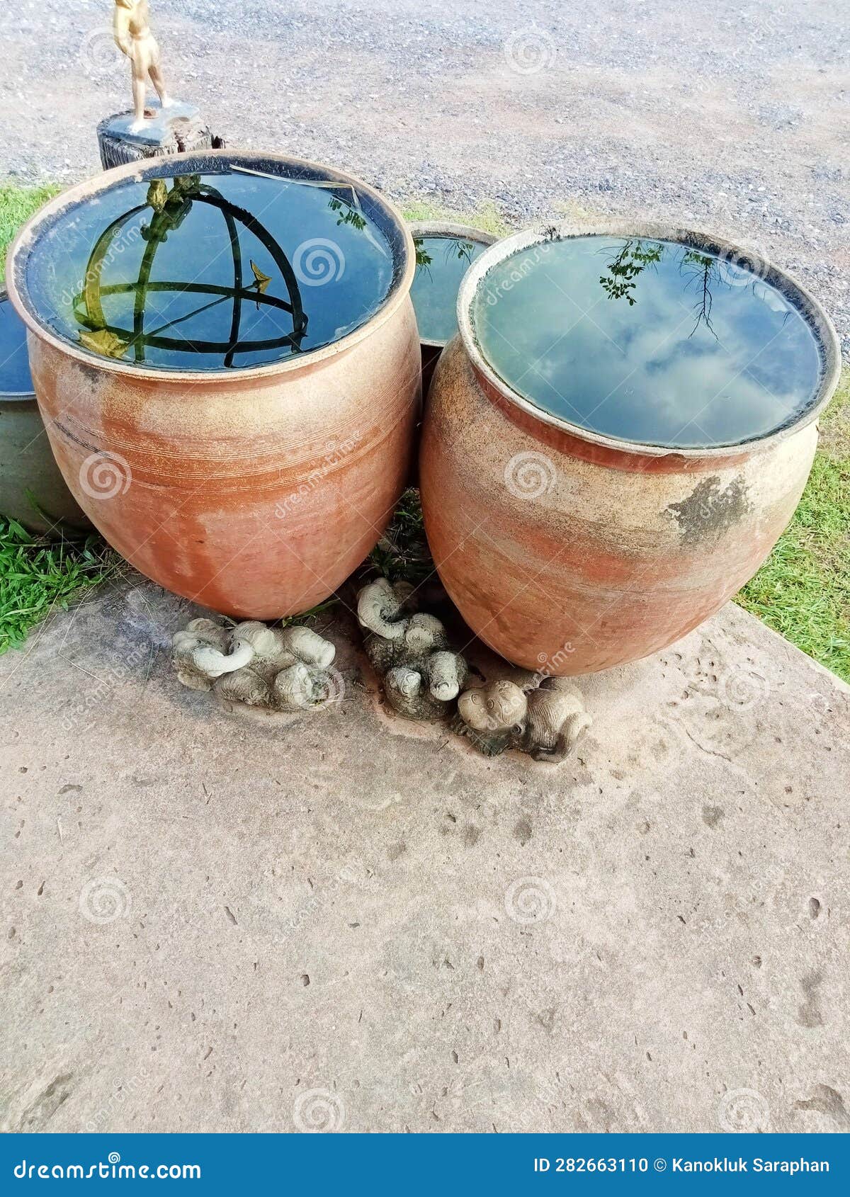 Waterjar stock photo. Image of green, earth, rock, grass - 282663110