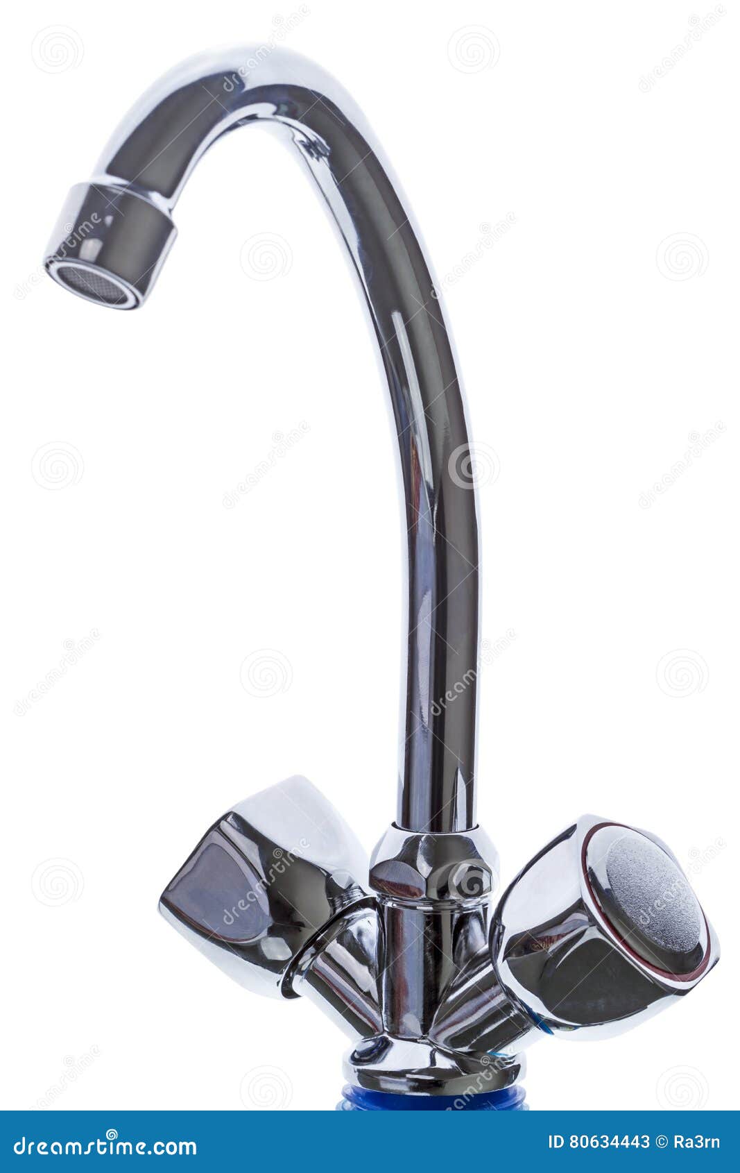 Waterkraan Met Mixer Op Wit Stock Afbeelding - Image of schenen, spon ...