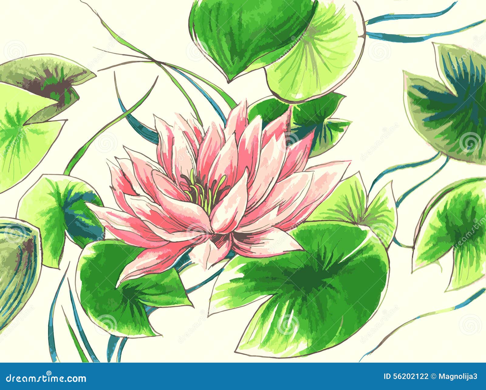 Waterlily Flower in the Lake Stock Vector - Illustration of abstract ...