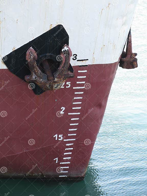 Waterline Marked on the Ship with Draft Scale Numbering Stock Image ...