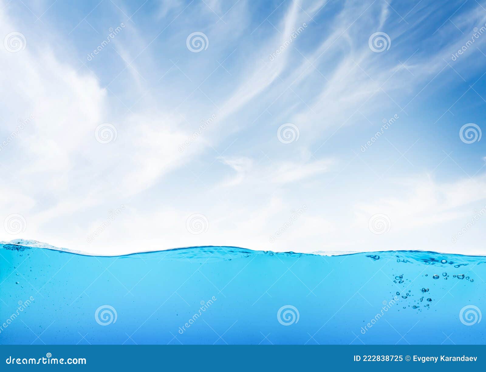 Waterline With Sea Underwater And Blue Sunny Sky Royalty-Free Stock ...