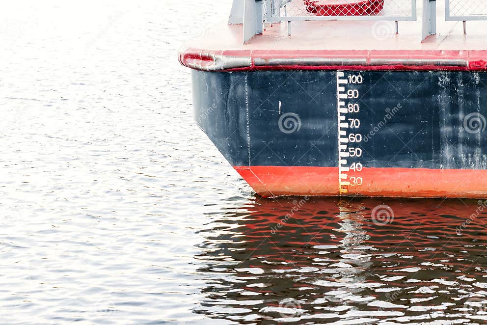 Waterline Ship Displacement Marked on the Ship Side Stock Image - Image ...