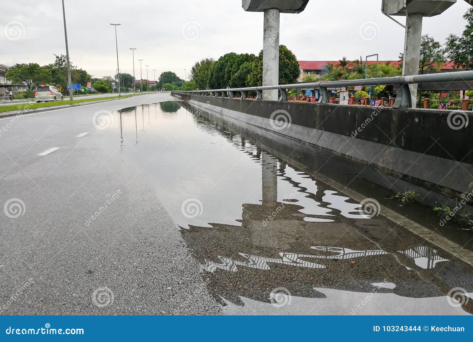 Waterlogged on Road Due To Clogged Drainage System Stock Photo - Image ...
