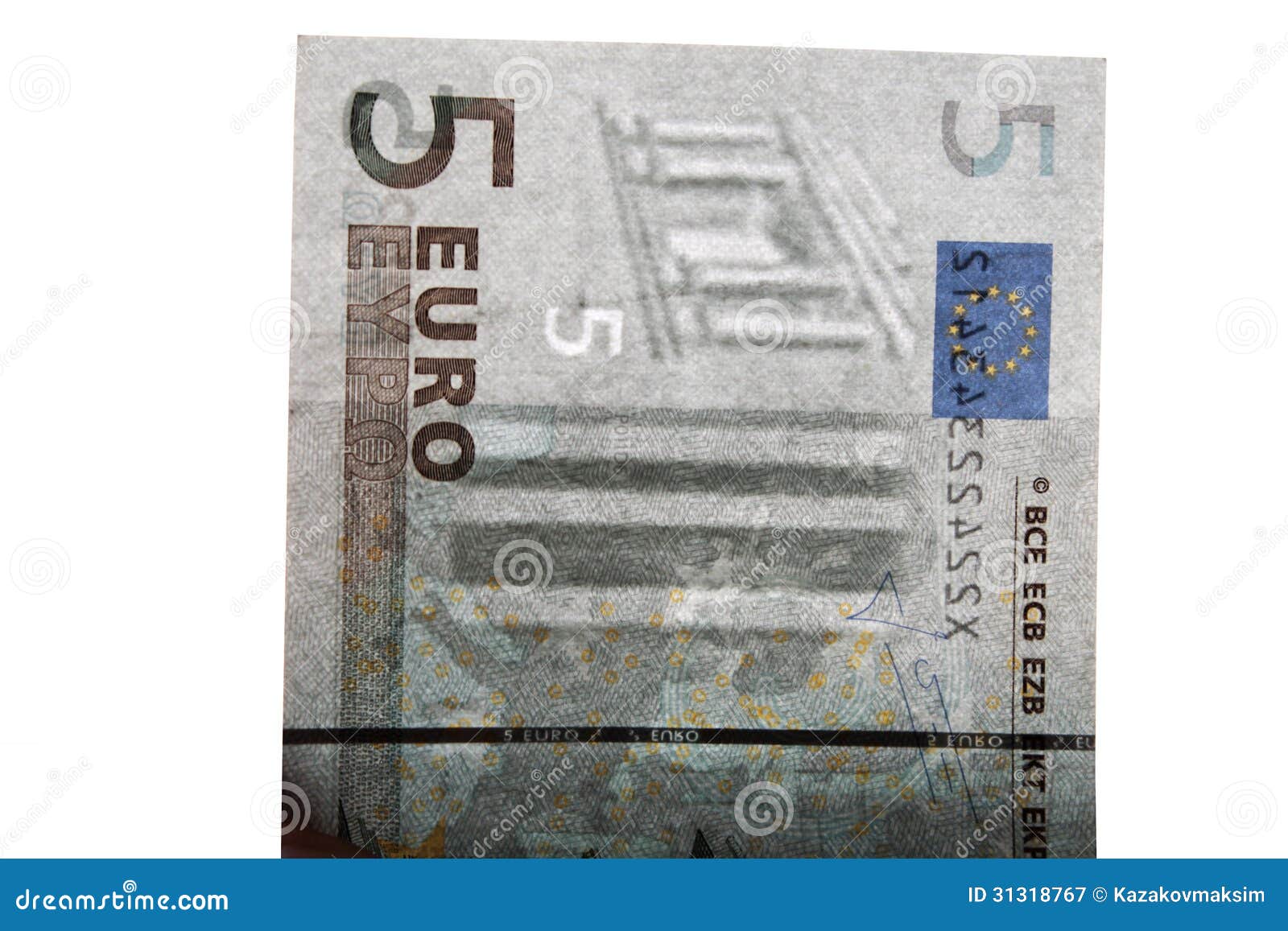 Watermark on 5 Euro Banknotes Stock Image - Image of note, watermark ...