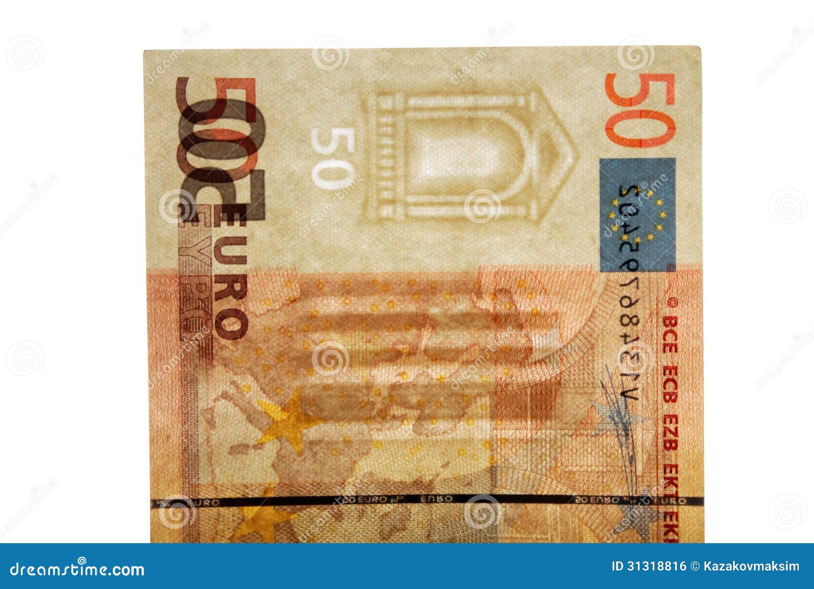 Watermark on 50 Euro Banknotes Stock Photo - Image of savings, cash ...