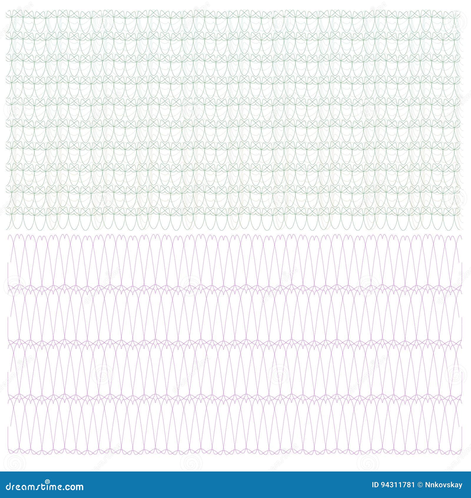 Watermarks Pattern Guilloche For Certificate, Cartoon Vector ...
