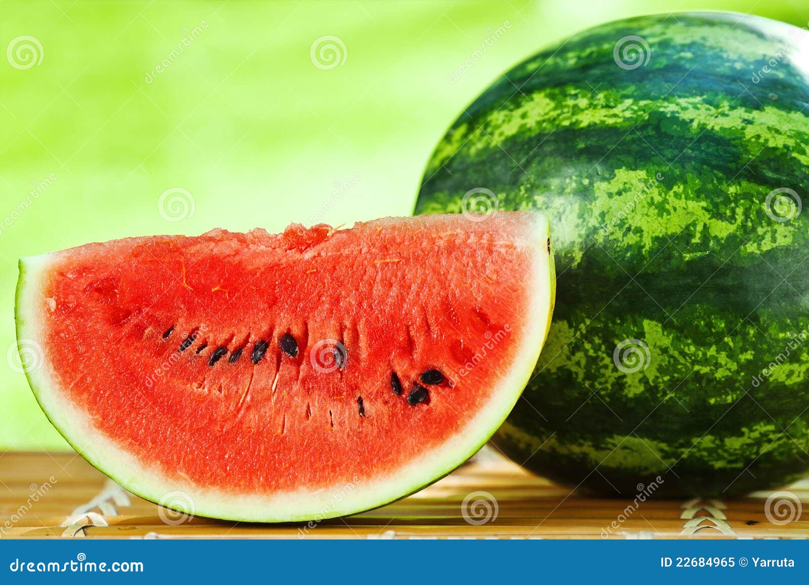 Watermelon Against Natural Background Closeup Stock Image - Image of ...