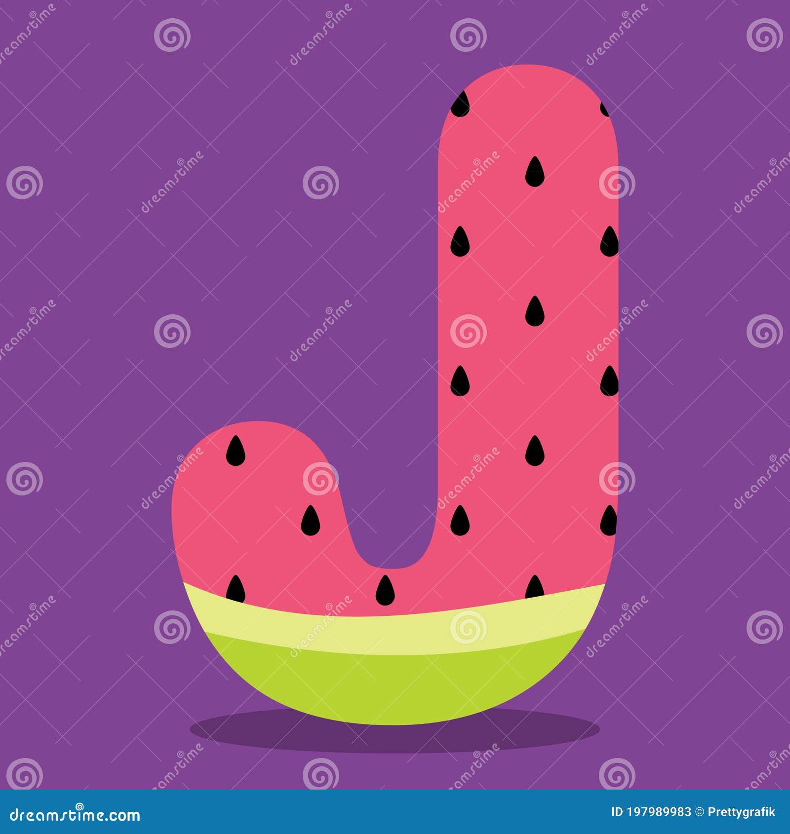 WATERMELON ALPHABET J 10 stock vector. Illustration of cartoon - 197989983
