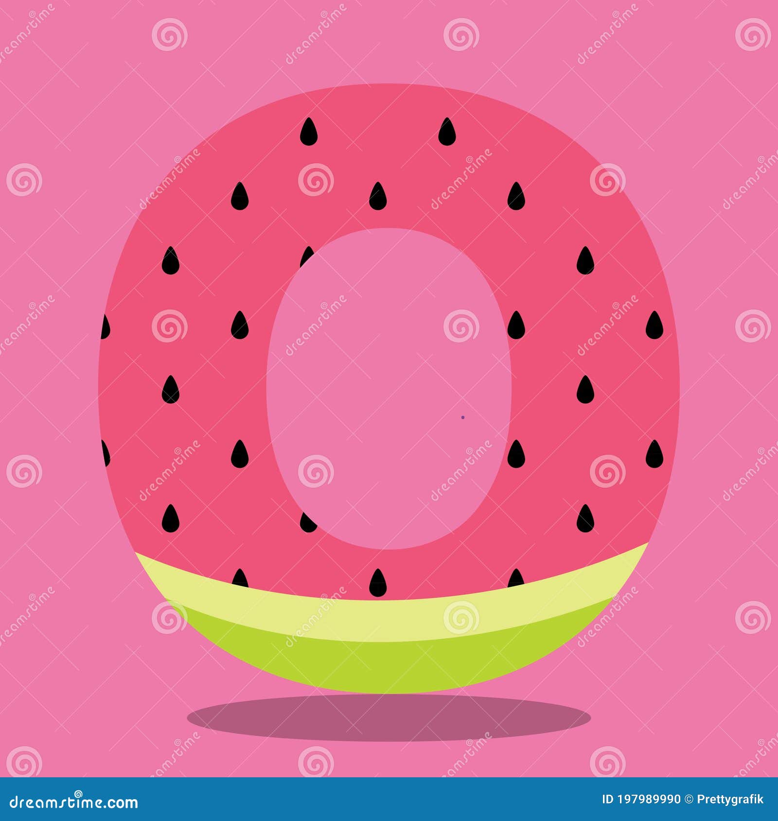 WATERMELON ALPHABET O 15 stock vector. Illustration of alphabet - 197989990
