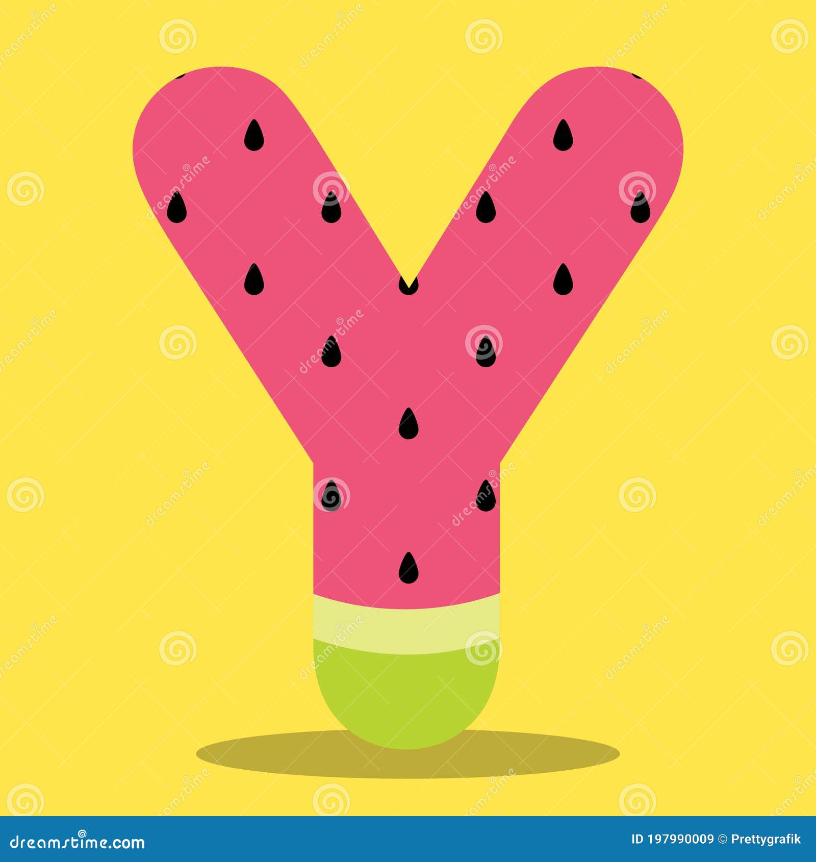WATERMELON ALPHABET Y 25 stock vector. Illustration of graphic - 197990009