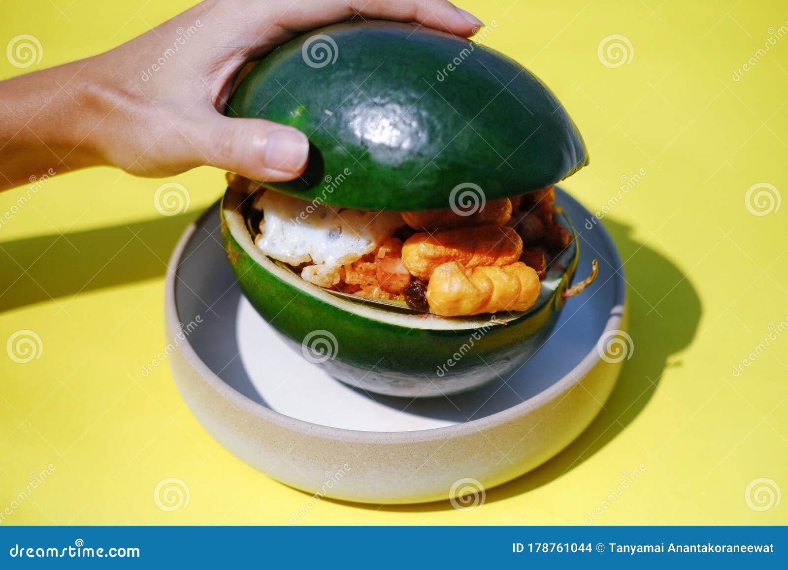 Watermelon Shell As Zero-waste Food Package Stock Photo - Image of ...
