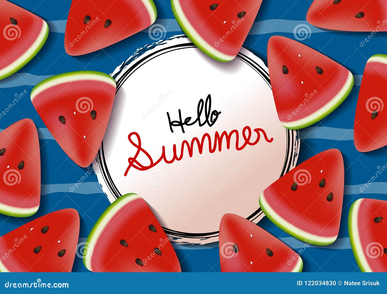 Watermelon Background Summer Banner Stock Vector - Illustration of ...