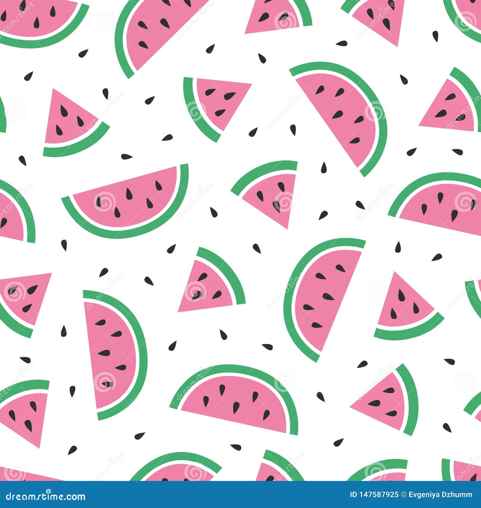 Watermelon Background. Summer Fruit Illustration. Vector Seamless ...