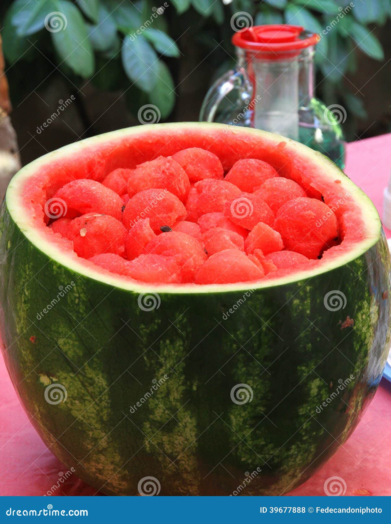 Watermelon Balls in a Cocktail Bar Stock Photo - Image of service ...