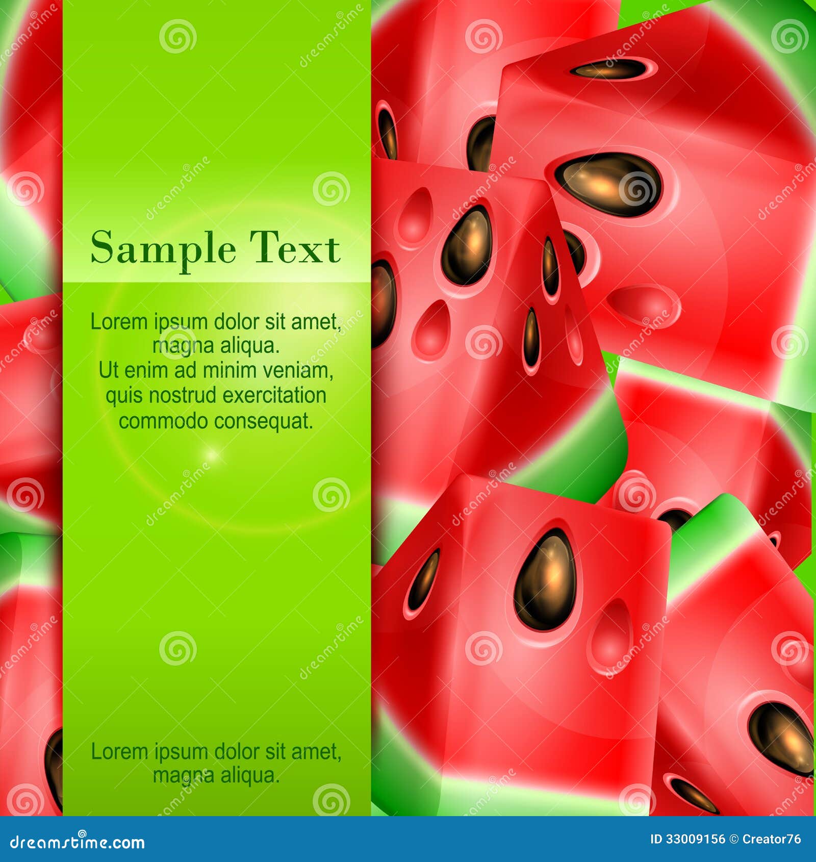 Watermelon banner stock vector. Illustration of food - 33009156