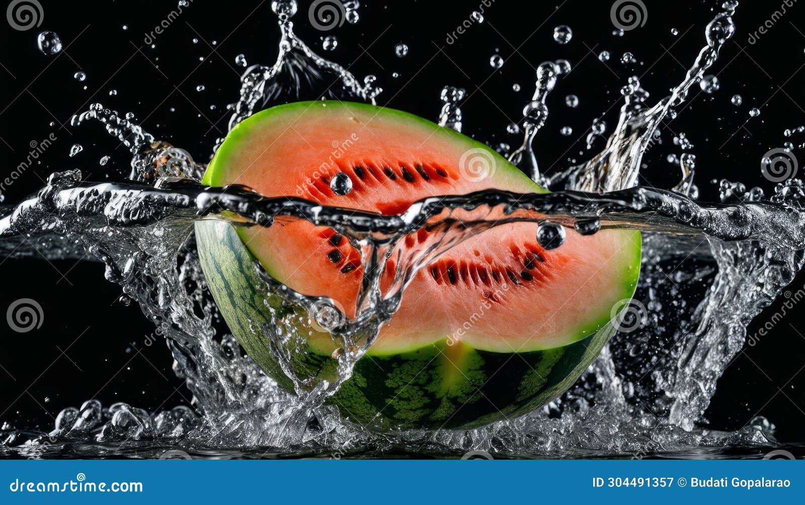A Watermelon is Being Splashed with Water Stock Illustration ... A Watermelon is Being Splashed with Water Stock Illustration ...
