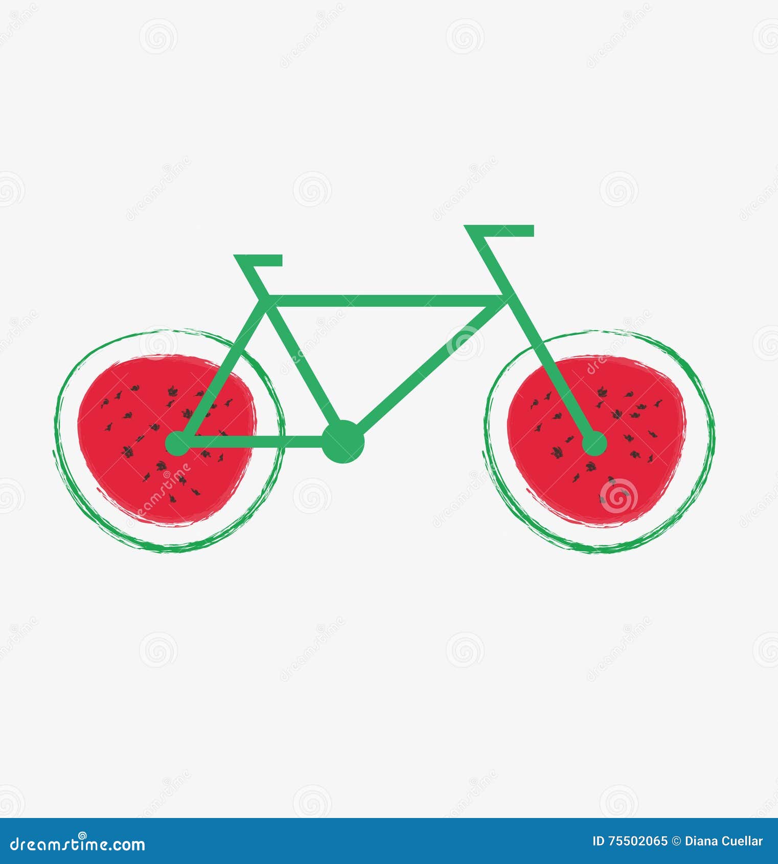 Watermelon Bike stock vector. Illustration of smile, geometric - 75502065