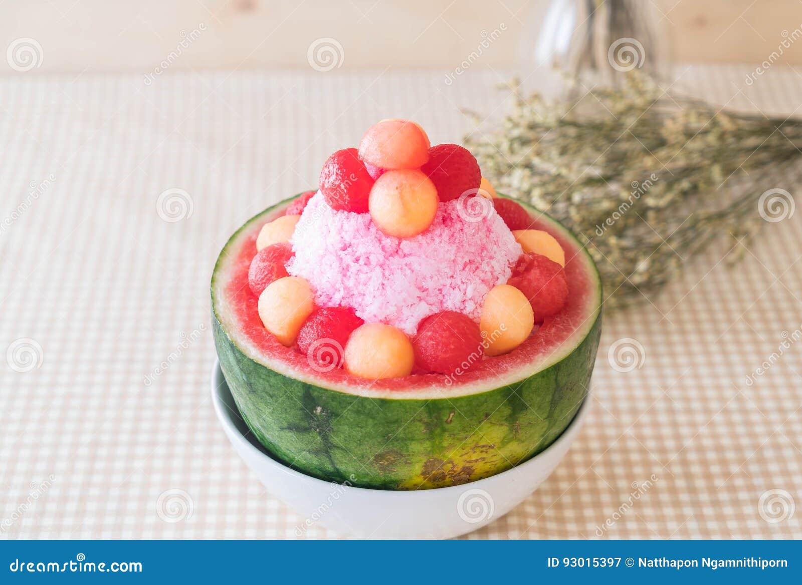 Watermelon bingsu dessert stock image. Image of food - 93015397