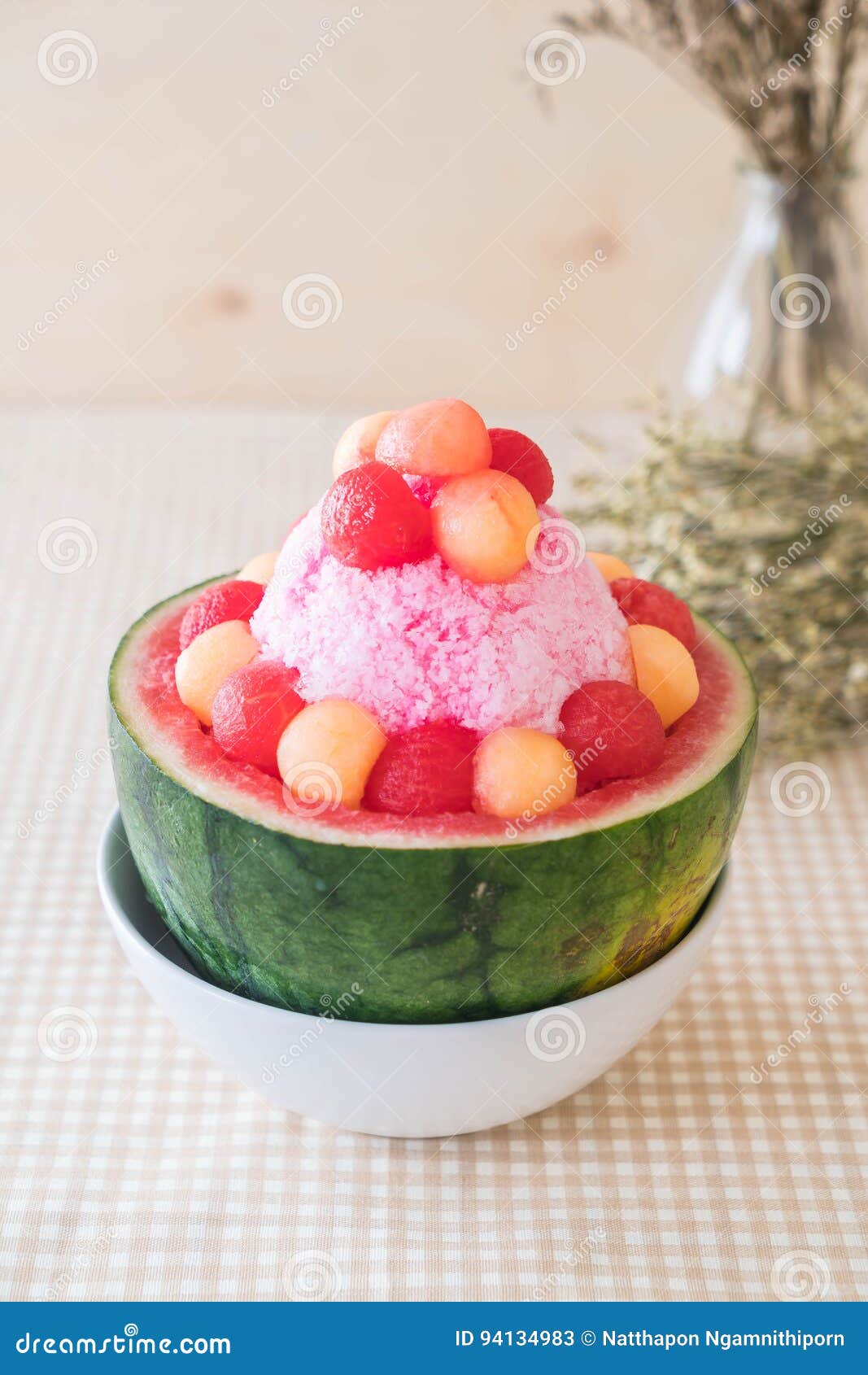 Watermelon bingsu dessert stock image. Image of korean - 94134983