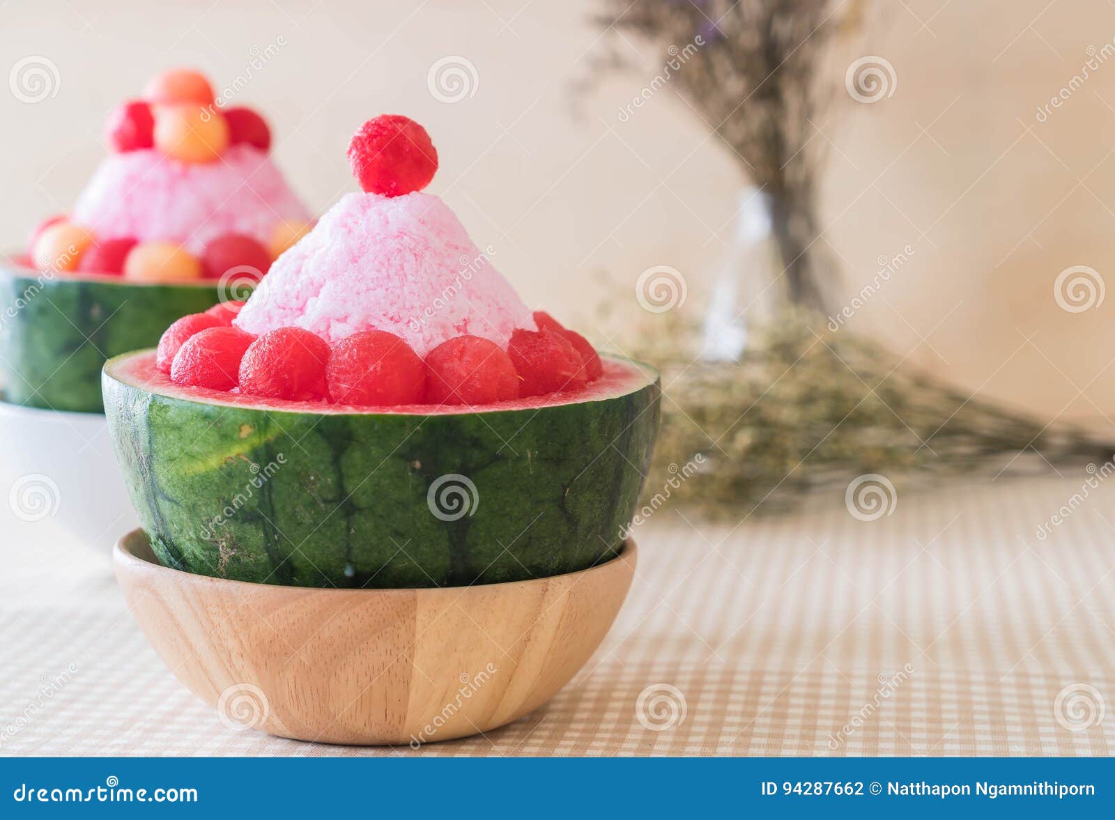 Watermelon bingsu dessert stock photo. Image of fresh - 94287662