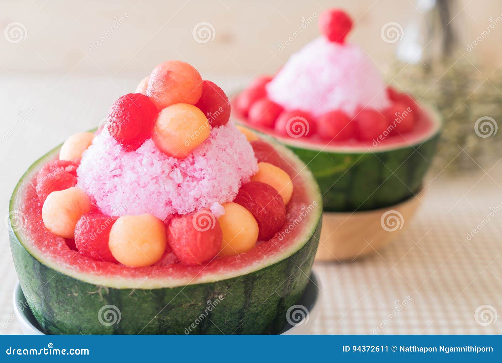 Watermelon bingsu dessert stock image. Image of healthy - 94372611