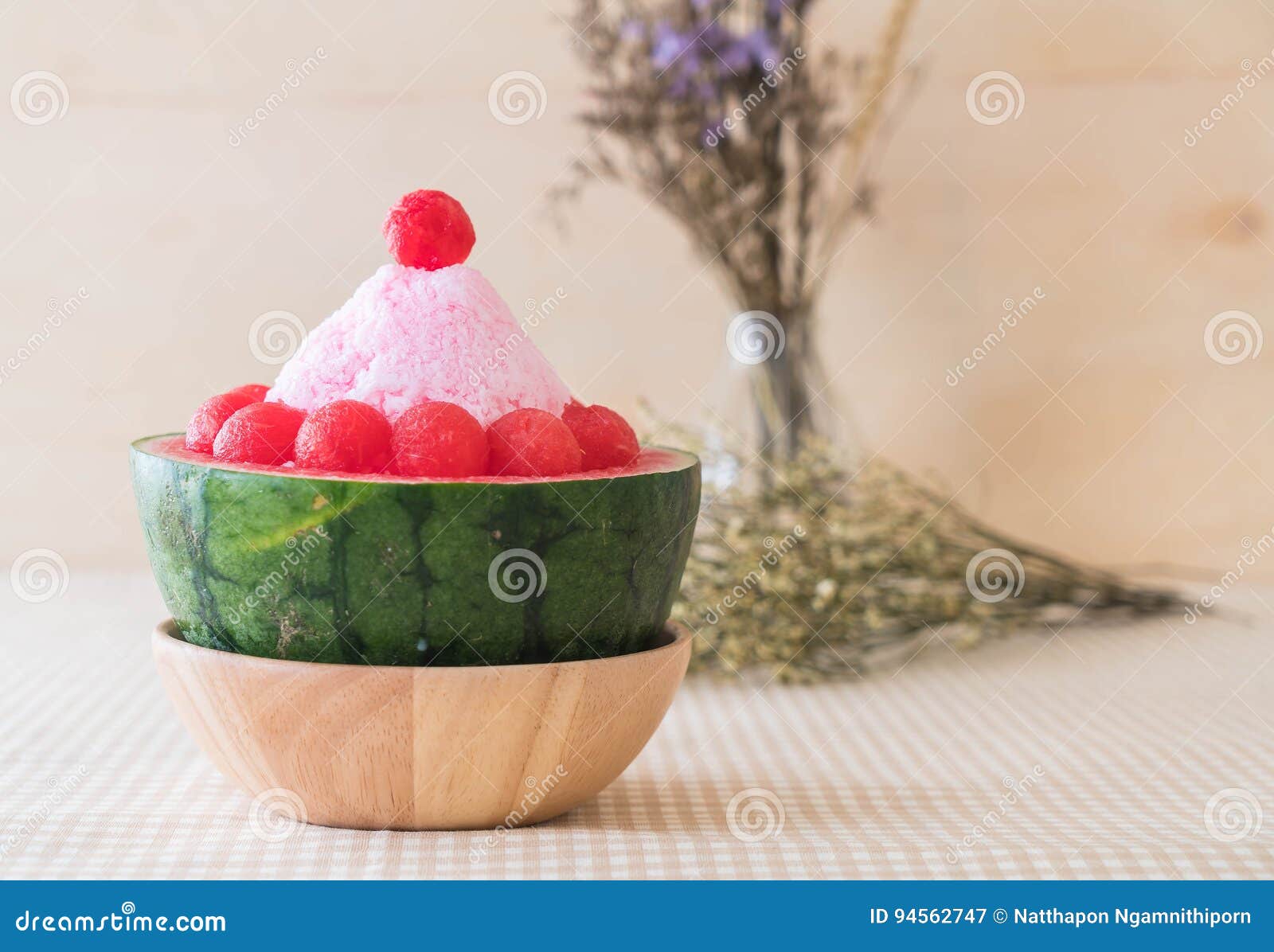 Watermelon bingsu dessert stock image. Image of cantaloupe - 94562747