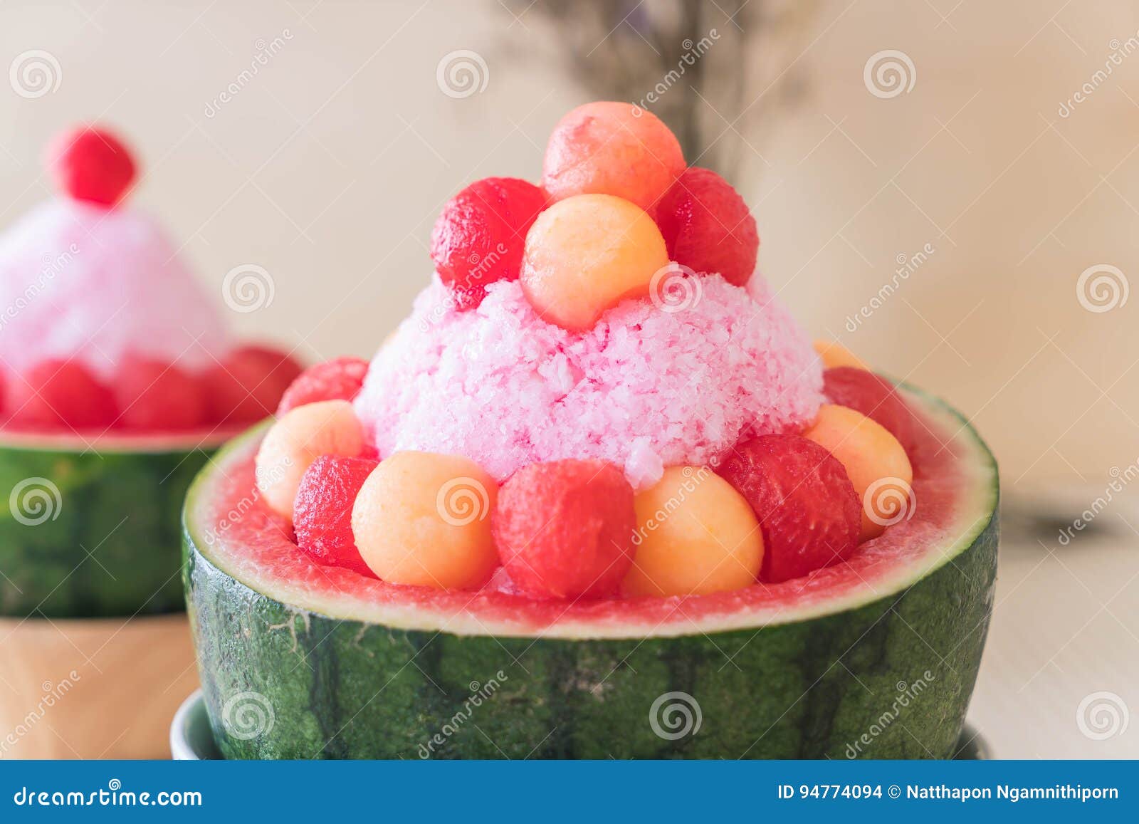 Watermelon bingsu dessert stock photo. Image of watermelon - 94774094