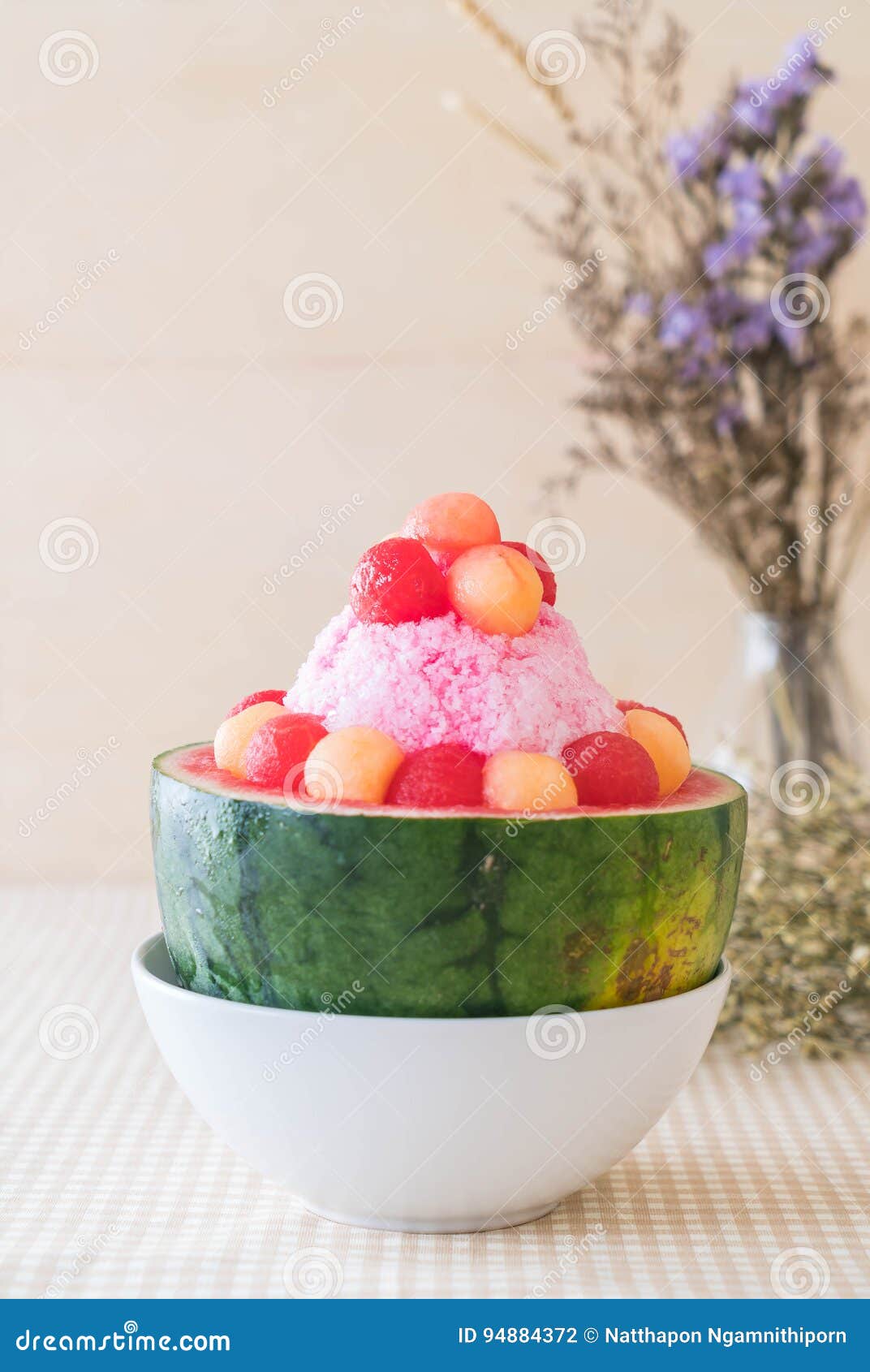 Watermelon bingsu dessert stock photo. Image of melon - 94884372