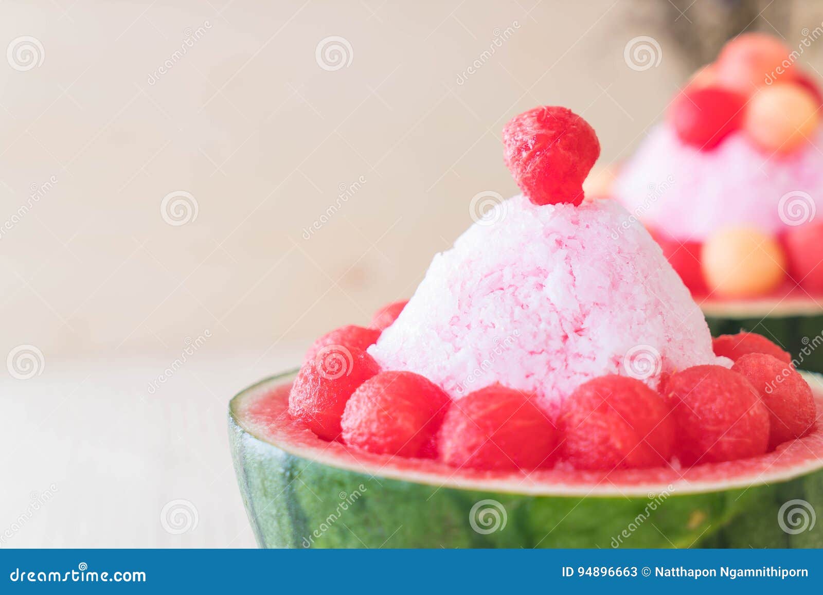 Watermelon bingsu dessert stock image. Image of white - 94896663