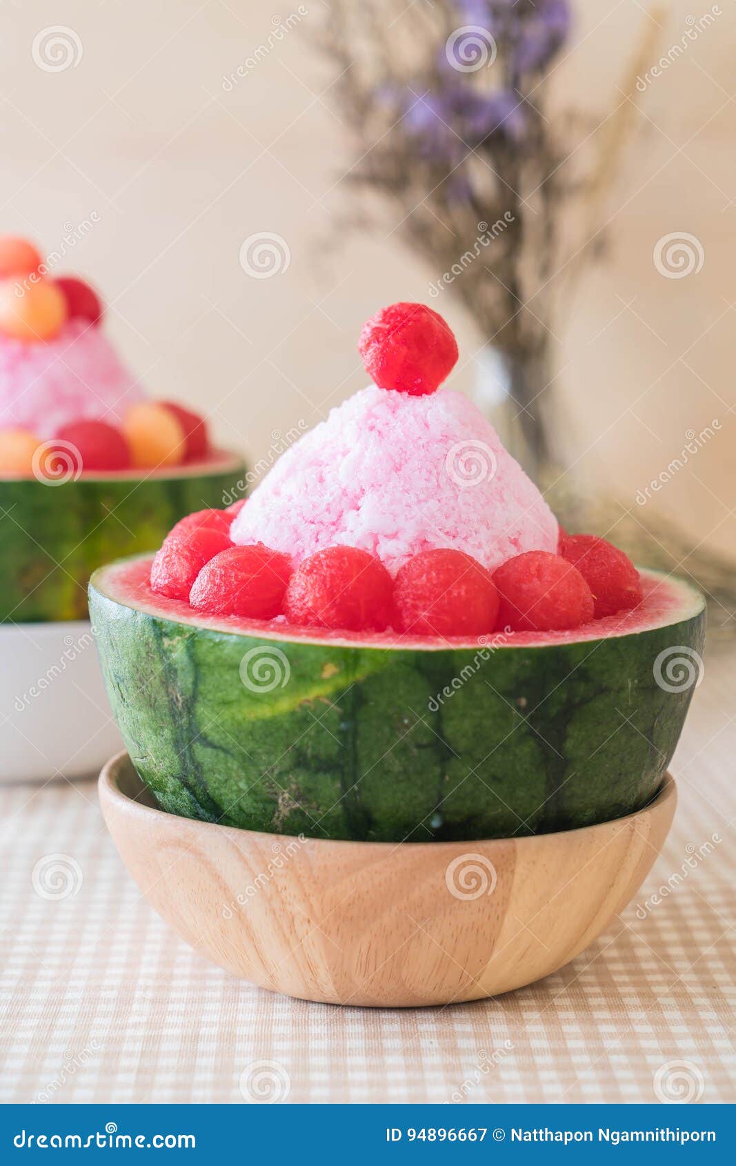 Watermelon bingsu dessert stock image. Image of melon - 94896667
