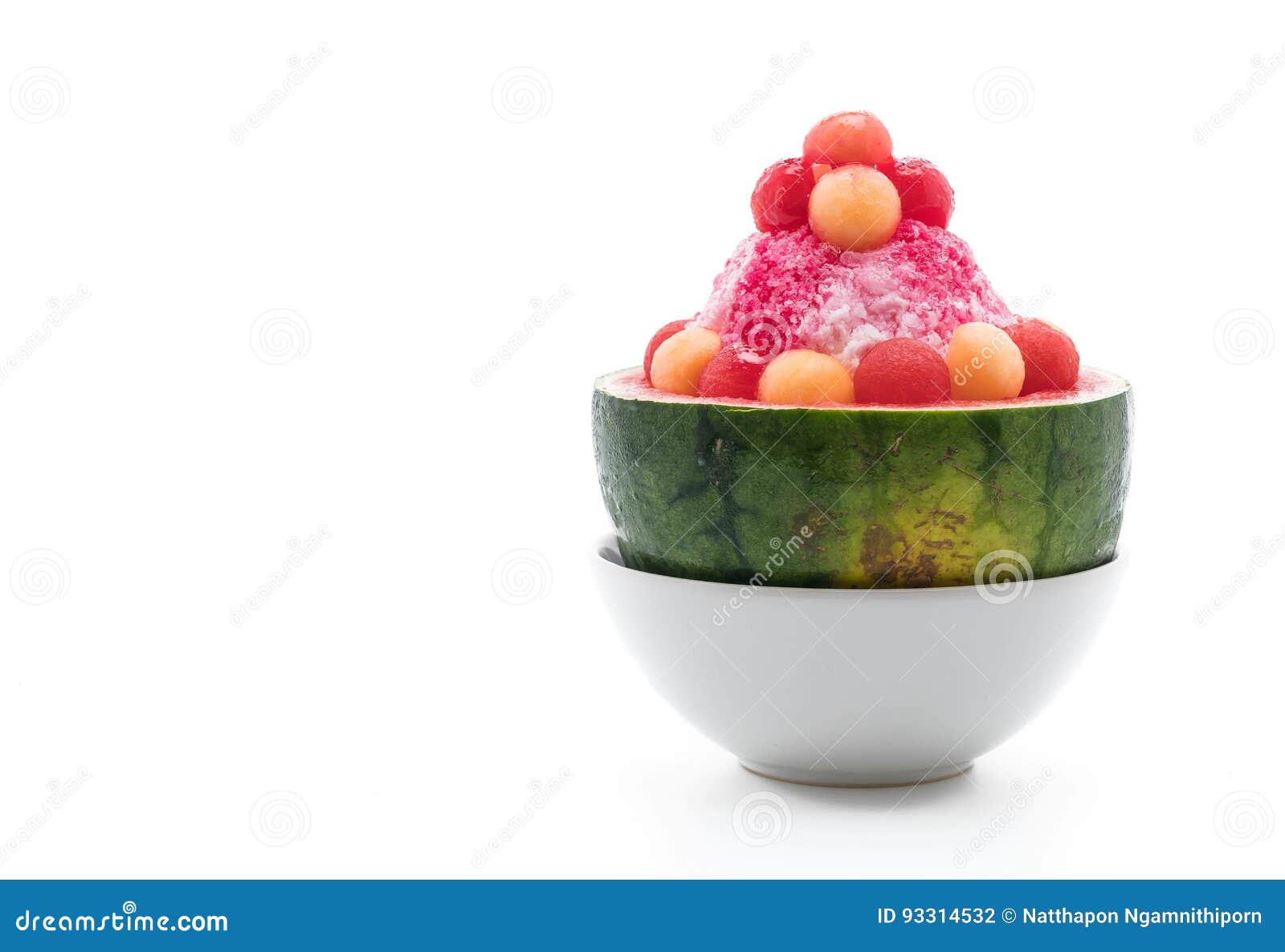 Watermelon bingsu dessert stock photo. Image of cold - 93314532