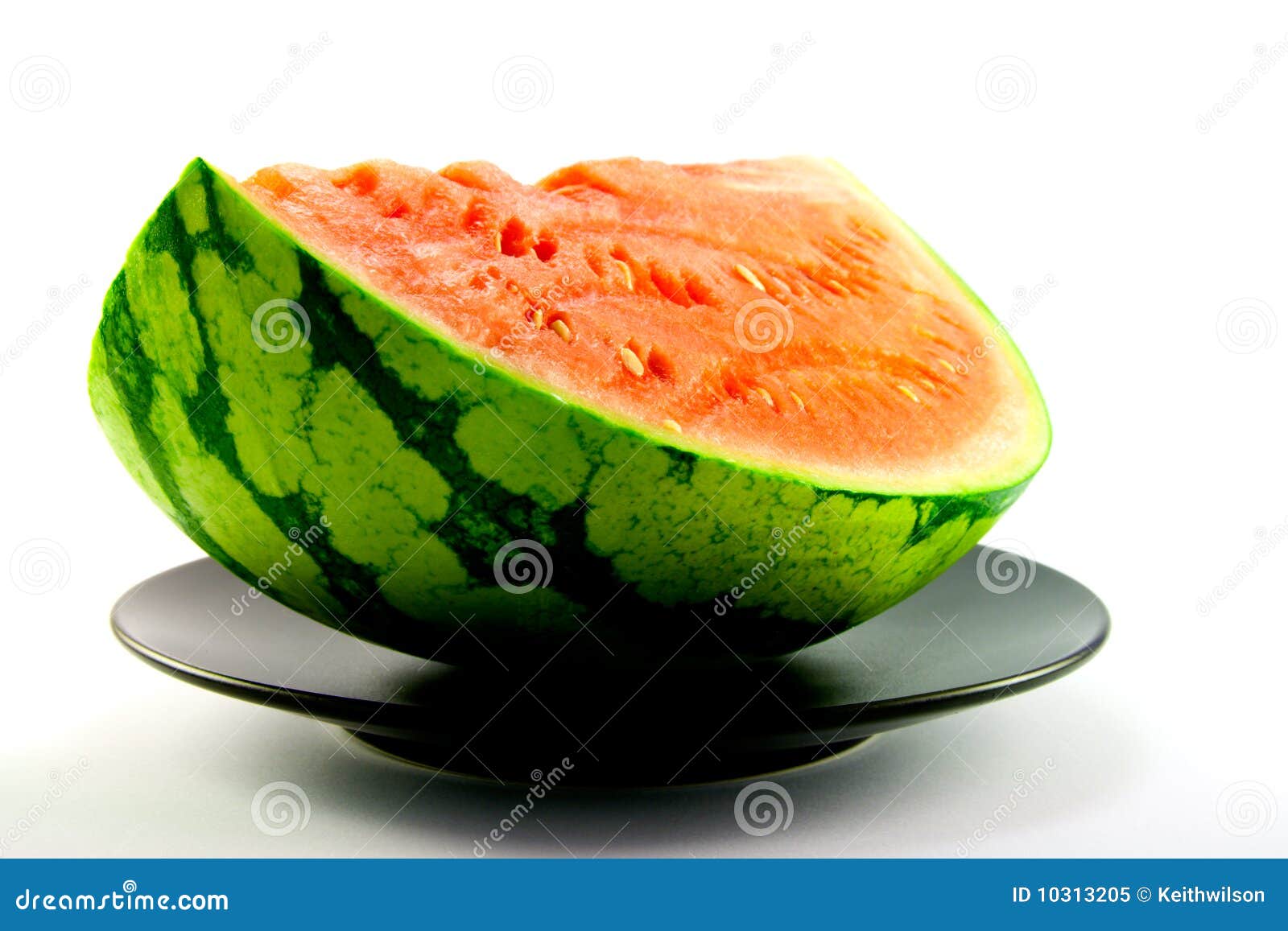 Watermelon On A Black Plate Stock Image - Image of white, summer: 10313205