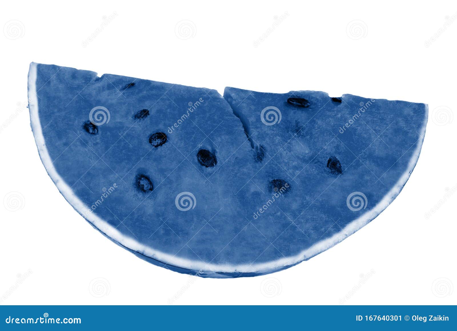 Watermelon in Blue Tones on a White Background. Isolate. Stock Image ...