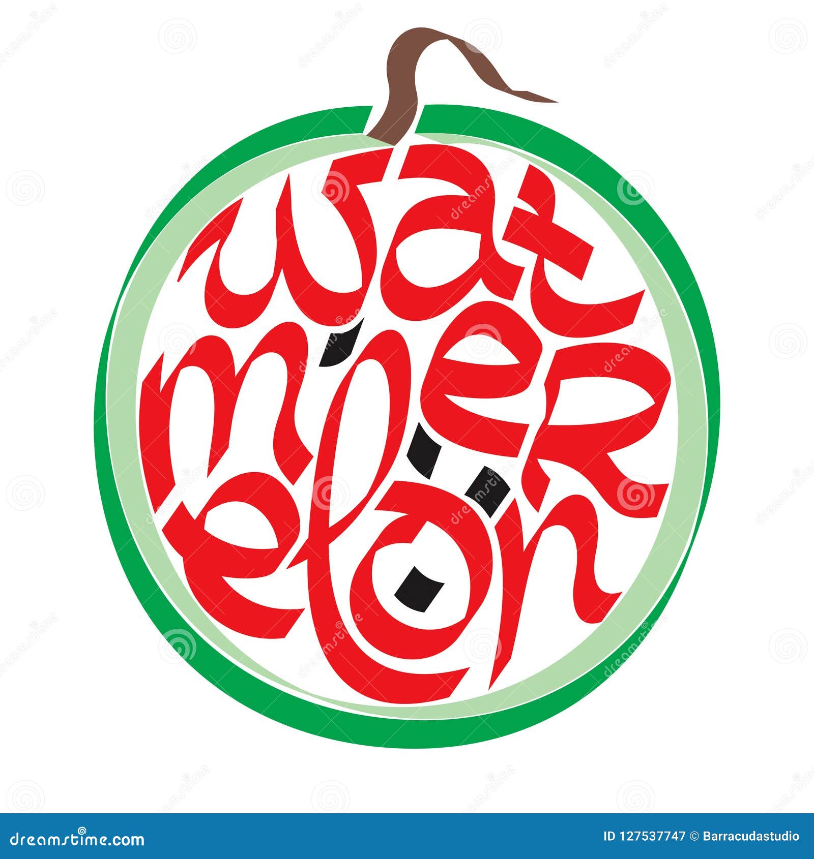 Watermelon Calligraphy, Typography. Fruit Typography. Stock Vector ...